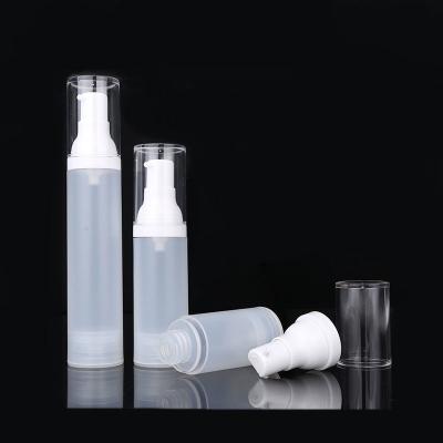 Cina 0.5oz vuoto di plastica COME bottiglie senz'aria glassate bianche della pompa dello spruzzo con i cappucci dei pp in vendita