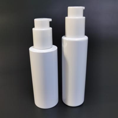 China Empty 120ml Refillable White Pet Plastic Body Lotion Shampoo airless Pump Bottle for sale
