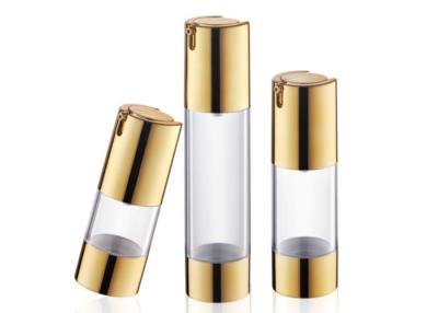 Cina Bottiglia senz'aria cosmetica acrilica d'argento opaca, bottiglia dello spruzzo della pompa della lozione dell'oro di 1oz 3oz in vendita