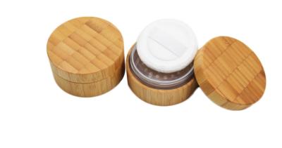 China 20g 50g Bamboo Cosmetic Glass Bottles Inner PP Sifter Jar ECO Packaging for sale