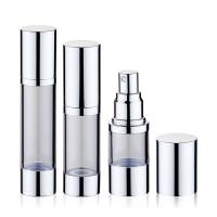 China Round Empty Airless Cosmetic Bottles 15ml 30ml 50ml Customized Color for sale