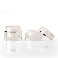 China Plastic Acrylic PMMA Empty Cosmetic Jars With Plating Round Shape White Color for sale