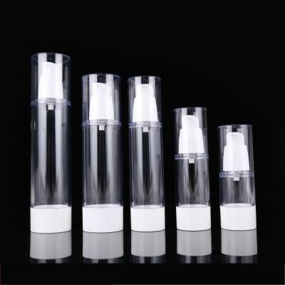 Cina Il chiaro cosmetico senz'aria vuoto bianco imbottiglia la bottiglia della pompa della lozione 15ml/100ml in vendita