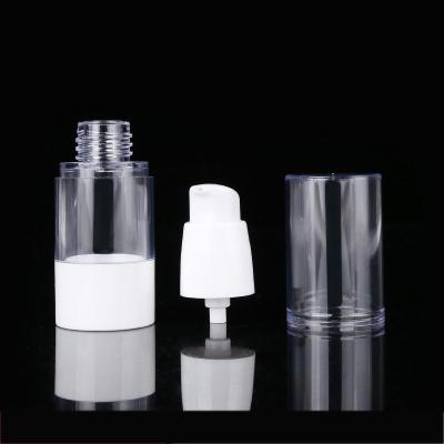 Cina Il chiaro cosmetico senz'aria vuoto bianco imbottiglia la bottiglia della pompa della lozione 15ml/100ml in vendita