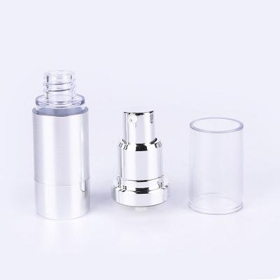 Cina Il cosmetico senz'aria di plastica di placcatura d'argento imbottiglia l'imballaggio del cartone di 15ml 30ml in vendita