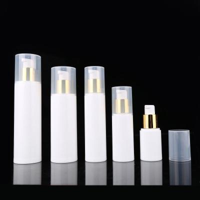 Cina Il piccolo cosmetico senz'aria di plastica bianco imbottiglia la capacità di doratura 30ml 100ml in vendita