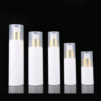 Cina Il piccolo cosmetico senz'aria di plastica bianco imbottiglia la capacità di doratura 30ml 100ml in vendita