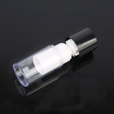 China Transparent Airless Cosmetic Bottles Luxury Pump Bottle With Black Pump for sale