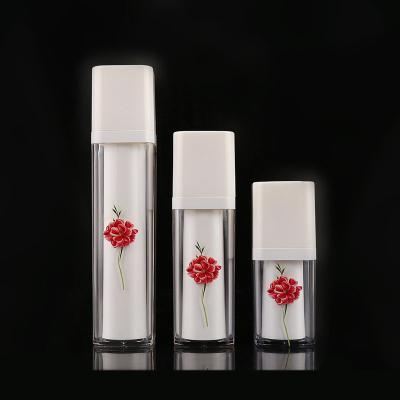 Transparent White Airless Cosmetic Bottles 15ml 30ml 50ml
