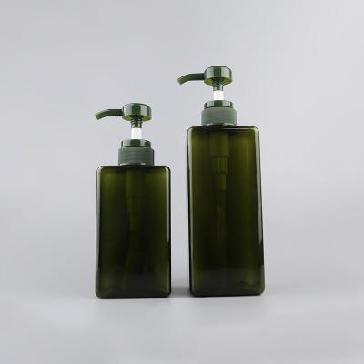 Cina Bottiglia di plastica vuota quadrata verde 250ml 450ml 350ml della pompa della lozione dei pp in vendita