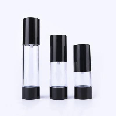 Μαύρα 30ml 50ml χωρίς αέρα μπουκάλια αντλιών προσωπικής φροντίδας