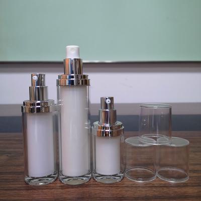 China Weiße leere kosmetische luftlose Lotions-Pumpflasche zu verkaufen