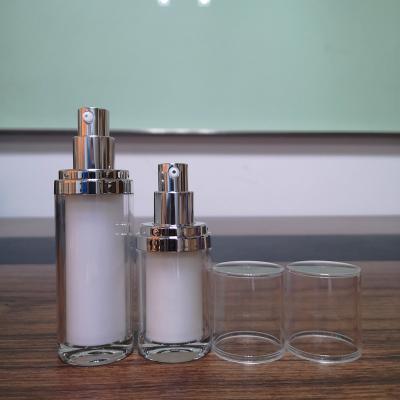 China Weiße leere kosmetische luftlose Lotions-Pumpflasche zu verkaufen