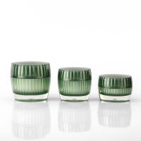 China Green Face Cream Empty PET 15g  Plastic Makeup Jars for sale