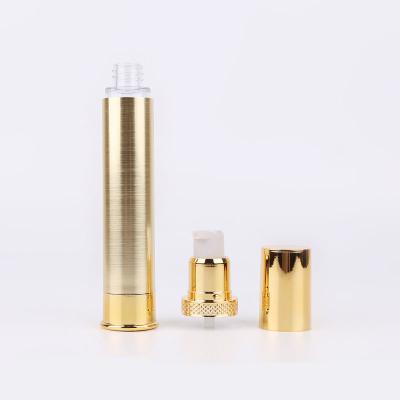 Cina La placcatura di plastica Ribbed la bottiglia cosmetica della pompa della spalla 20ml 30ml in vendita