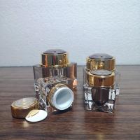 China Dark Square PET 50g Empty Cosmetic Cream Jars for sale