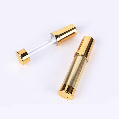 Cina 5ml 10ml in oro rivestito in plastica argentea PP senza aria pompa bottiglia di lozione imballaggio cosmetico in vendita
