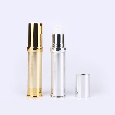 Cina 5ml 10ml in oro rivestito in plastica argentea PP senza aria pompa bottiglia di lozione imballaggio cosmetico in vendita