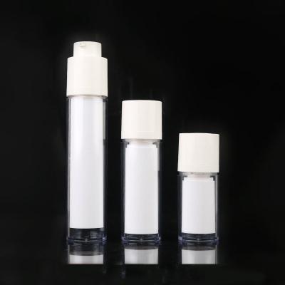 Cina 15ML 30ML 50ML di plastica bianca PP girare l' attuatore OEM lozione rotonda pompa senza aria flacone in vendita