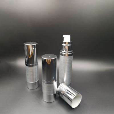 Cina 15ml vuoto 30ml 50ml di plastica in argento PP in corpo ghiacciato produttori in viaggio rotondo bottiglia pompa senza aria all'ingrosso in vendita