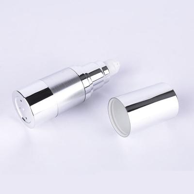 Cina Empty 15ml 30ml 50ml plastic PP silver in frosted body manufacturers traveling round airless pump bottle wholesale in vendita
