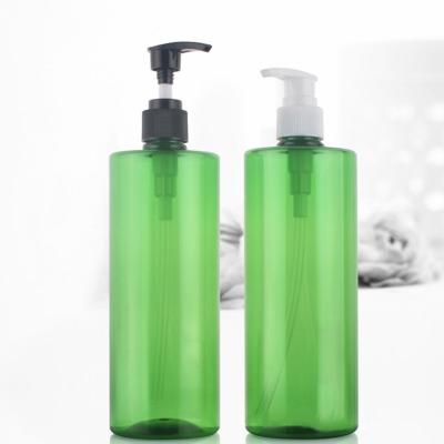 China Round Slim Plastic Clear Hand Scream Cosmetic Airless Bottle 500ml 16oz for sale