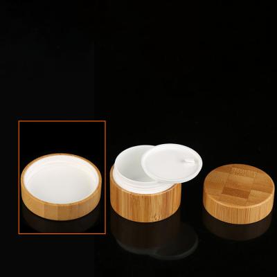 China Metalized 15CC aluminium Amber Bamboo Cosmetic Cream Jar for sale
