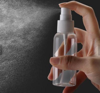 China 50ml 100ml PETG Clear Empty Round Plastic Spray Bottle For Skin Care for sale