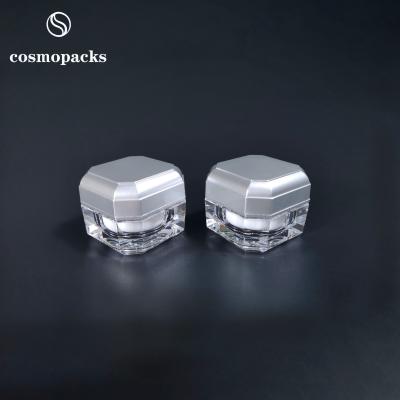 Cina Due barattoli crema cosmetici acrilici 5g 10g BPA di strati pp liberi in vendita