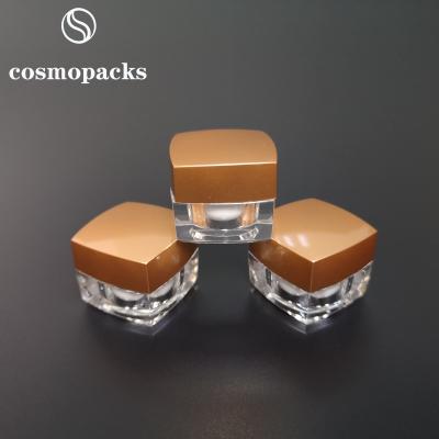 China o creme cosmético quadrado claro acrílico de 15g 30g range o diâmetro de 60mm à venda