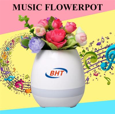 China Wireless Musical  Decorative Flower Pots  Led Lighting Bluetooth Speaker ABS for sale