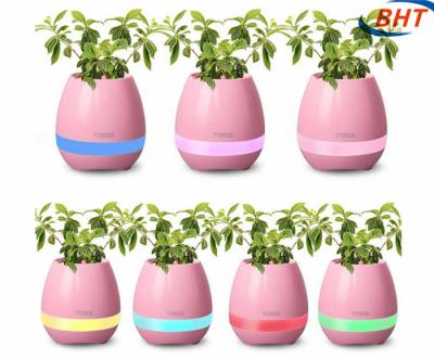 China Round Led Flower Pots Ceramic , Outdoor Flower Pots ABS Plastic OEM Color for sale