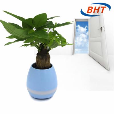 China ABS Smart Music Led Flower Pots 1200 mAh Bluetooth Speaker with LED Lamp for sale