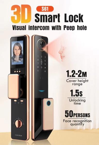 Quality Wifi Smart Door Lock Bluetooth 3D Face Lock OEM ODM For Home for sale