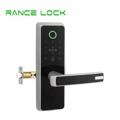 China 35mm - 60mm Fingerprint Scanner Door Lock Black Wifi Hotel Lock TTlock for sale