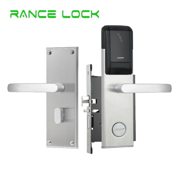 Quality ANSI Mortise Hotel Door Lock Silver Smart Lock With Handle for sale