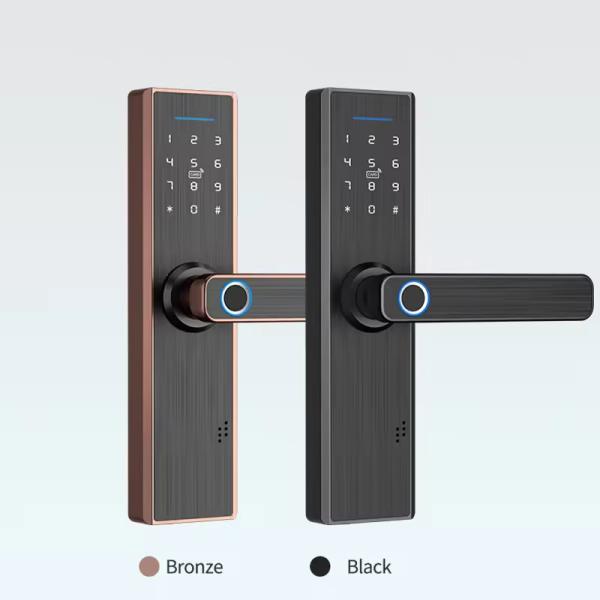 Quality Intelligent Tuya Wifi Smart Locks Black Smart Home Door Lock 35mm - 55mm for sale