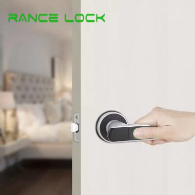 China Zinc Alloy Handle Door Lock Bluetooth Fingerprint Door Handle Lock Black for sale