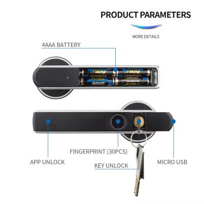 China Fechadura de porta de impressão digital de liga de zinco fechadura de punho de código preto fechadura mini com fecho único à venda