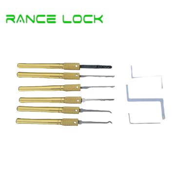 China 6 pièces Outils de serrurerie Fermeture à glissière compacte Outils de cueillette avec verrou for sale