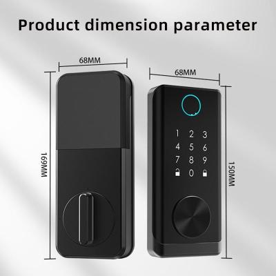 China Front Door TUYA APP Fingerprint Electronic Deadlock Smart Door Lock for sale