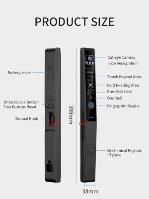 China Broken Bridge Smart Lock Sliding Door Side Sliding Door Fingerprint Lock for sale