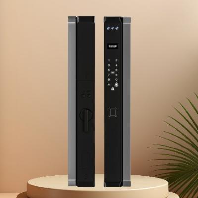 China Waterproof Tuya Lock Digital Biometric Fingerprint Door Handle Lock with Aluminum Alloy Material for sale