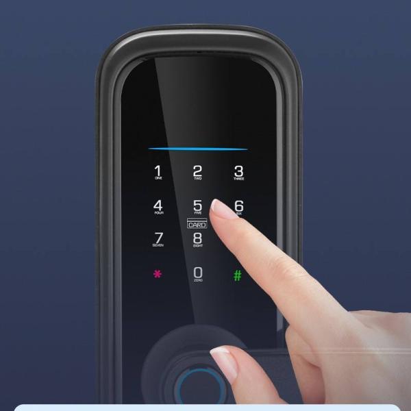 Quality Tuya Smart Glass Door Lock with Fingerprint and Bluetooth for sale