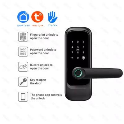 중국 튜야 스마트 도어 잠금 W1 - 지문 암호 카드 키 잠금 해제 판매용