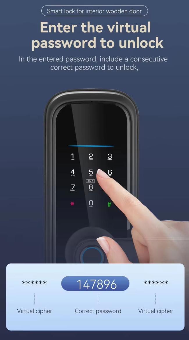 Tuya Smart Door Lock installed on glass door