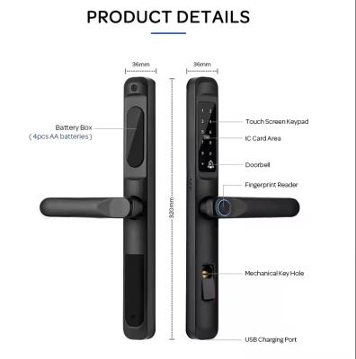 China TUYA Smart Door Lock with Camera Waterproof for Home Hotel Aluminum Alloy 30-75MM Door Thickness for sale
