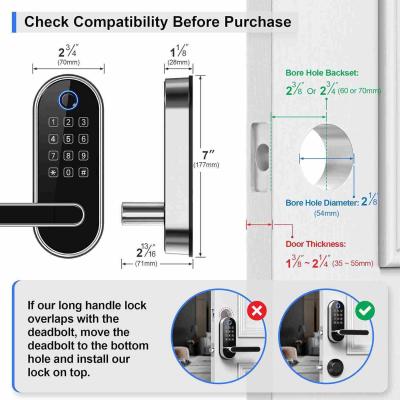 China TT Lock Keyless Biometric Fingerprint Smart Home Door Locks With Key for sale