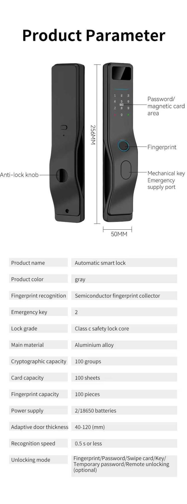 3D Face Recognition Smart Lock product image