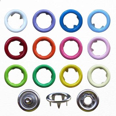 China 9.5mm Various Colors Ring Snap Button for Babies Wear; Brass Ring Prong Fastener for sale
